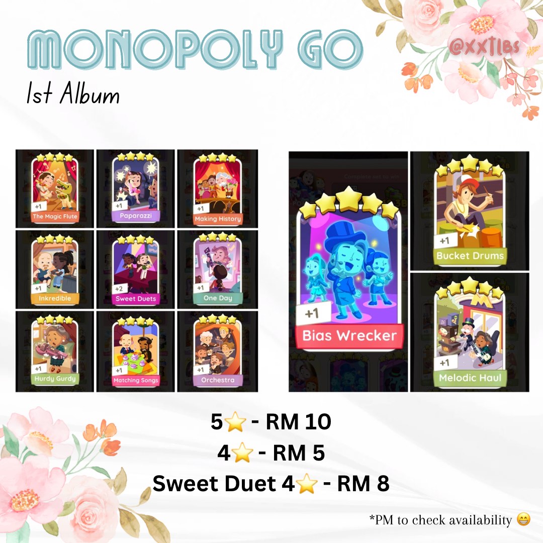 Monopoly Go Sweet Duet, The Magic Flute, Paparazzi, Making History ...