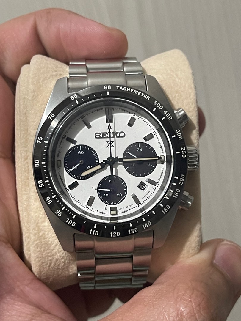 Seiko Prospex Speedtimer Panda Solar Chronograph, Fesyen Pria, Jam ...