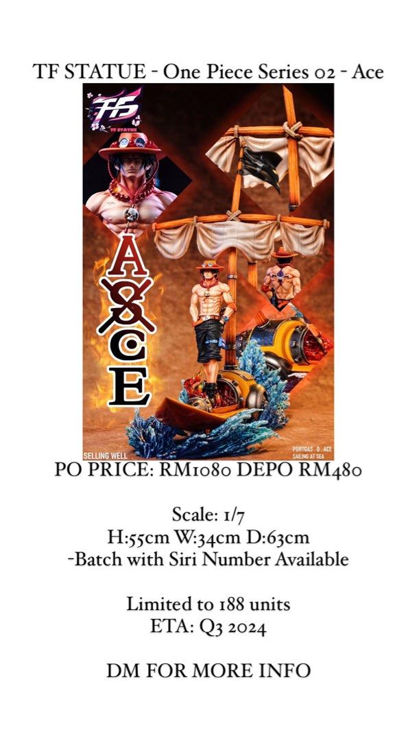 TF STATUE - One Piece Series 02 - Ace, Hobbies & Toys, Toys & Games on ...
