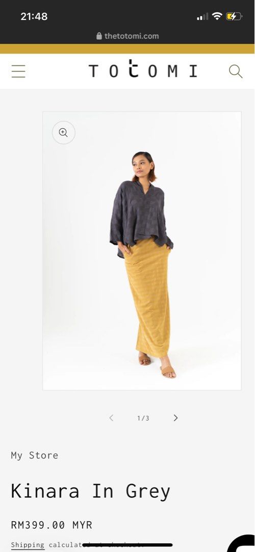 Totomi Kinara (Grey), Women's Fashion, Tops, Blouses on Carousell