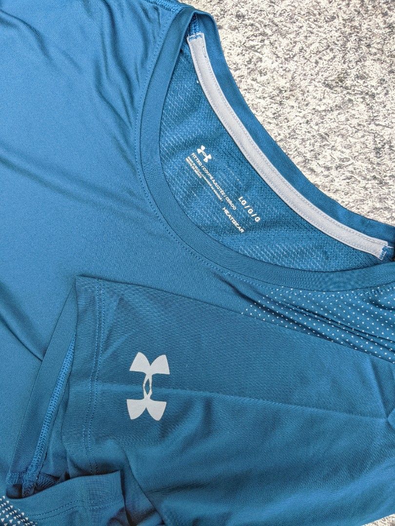 Under Armour Heat Gear Dry Fit Running Jersey, Fesyen Pria, Pakaian , Atasan di Carousell