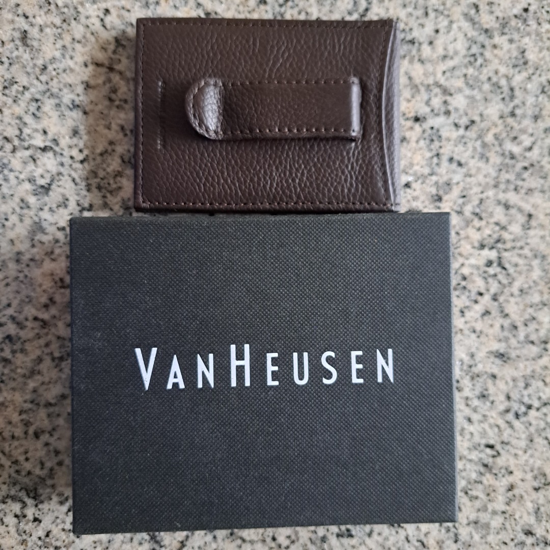 Van Heusen Leather Card Holder with Note Clip, Men's Fashion, Watches ...