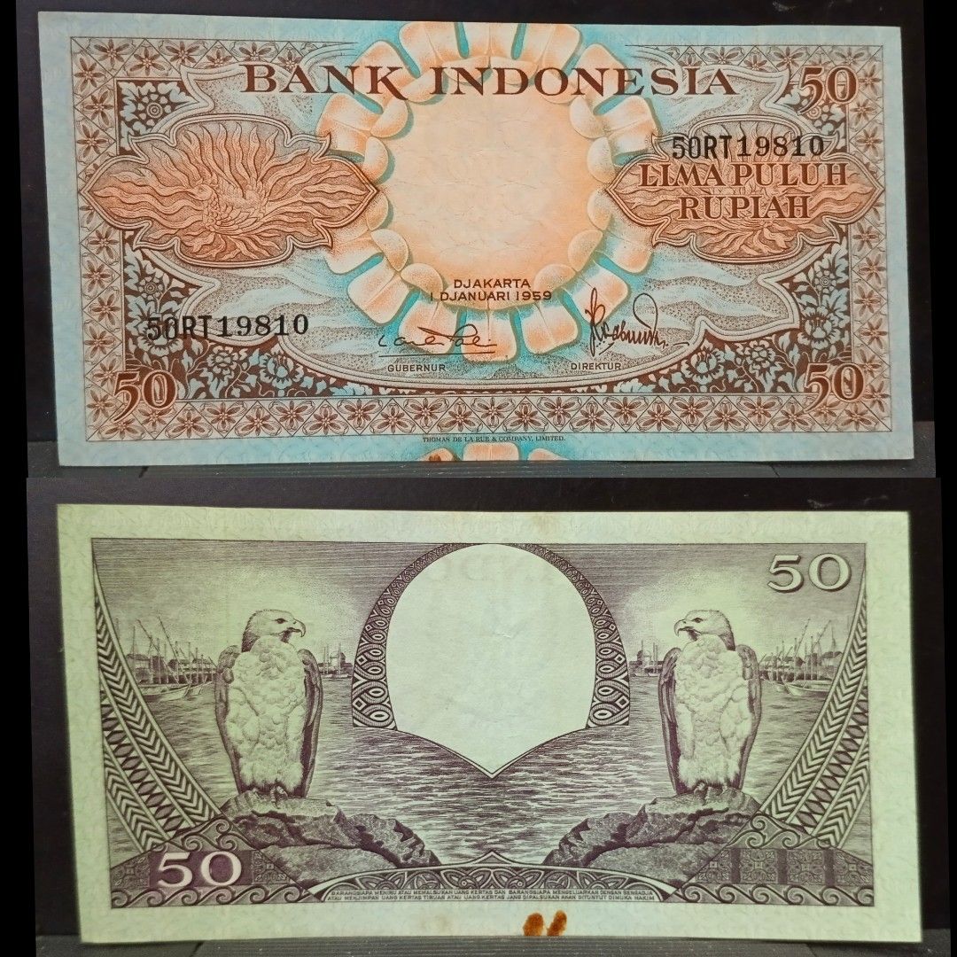 [WNH Notes] Indonesia Asia World Banknote Duit Lama 50 Rupiah 1959 ...