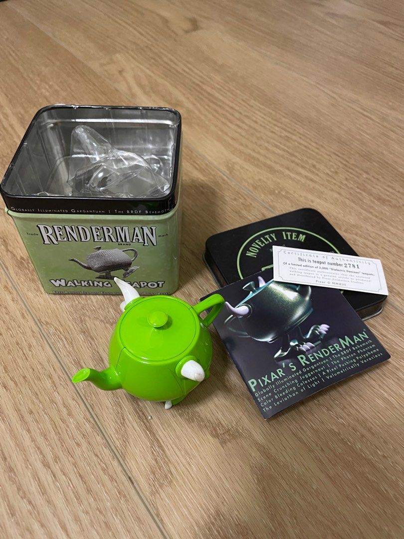皮克斯限量茶壺公仔Pixar Renderman Walking Teapot , 書籍、休閒與玩具, 玩具、公仔、桌遊在旋轉拍賣