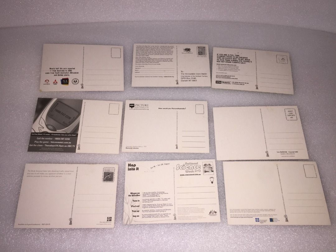 Australia post card。 絕版 Vintage 2000年代 明信片。來自 澳洲, 精美設計構圖，作擺設或收藏亦可。全套共9張 ...