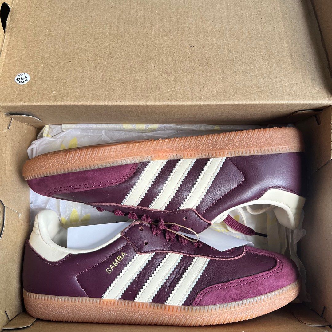 ADIDAS SAMBA OG MAROON WOMENS, Fesyen Wanita, Sepatu di Carousell
