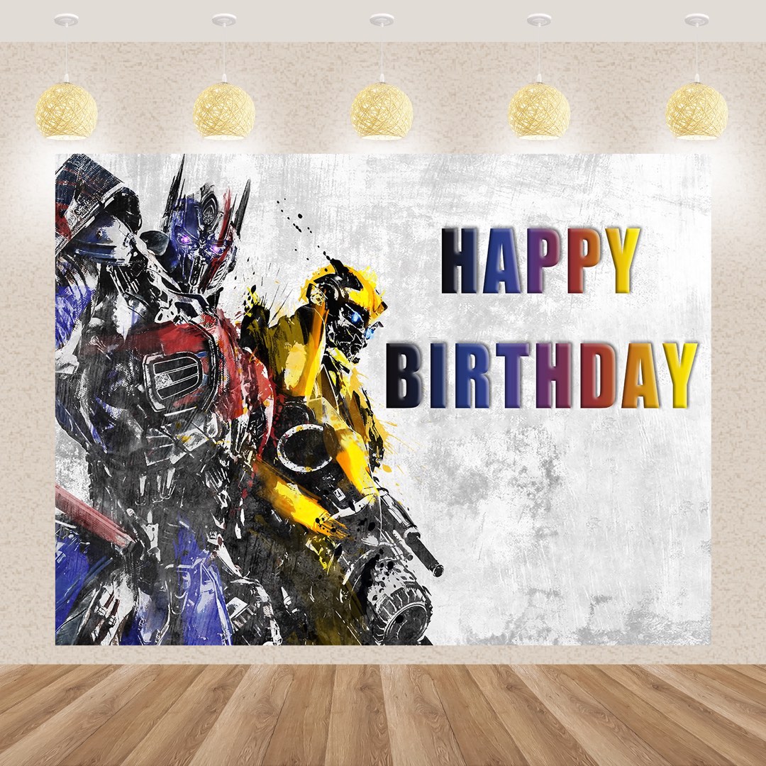 [Avail] 120x80cm Transformers Birthday Backdrop (Sumikko, Care Bear ...
