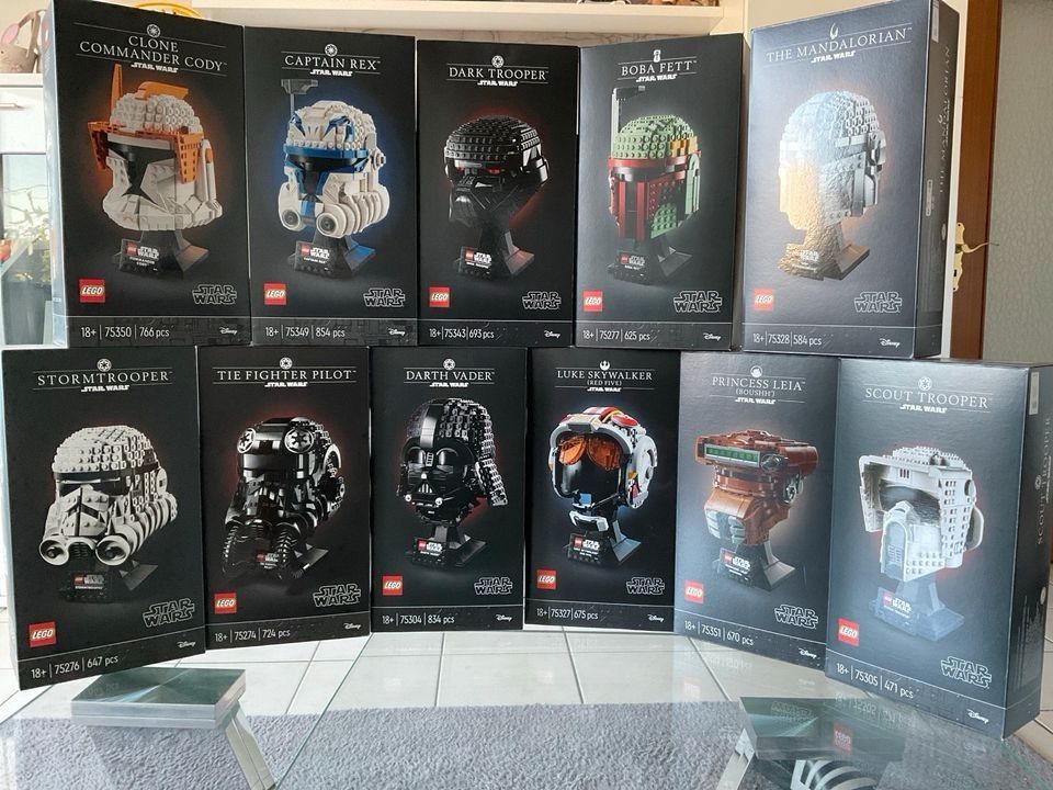 Complete set Lego Star Wars Helmet Head Collection, Hobbies & Toys ...