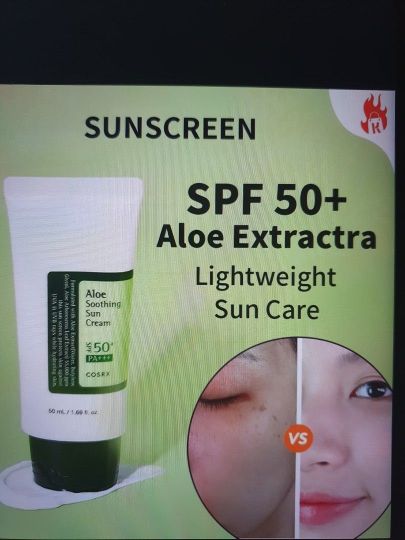 Cosrx Suncreen SPF50+ Aloe 50ml (Free mailing worth $2 but no tracking ...