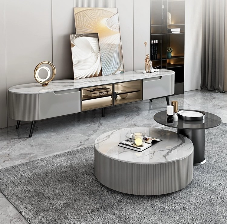 DUXON Modern Sintered Stone TV Console, Furniture & Home Living ...