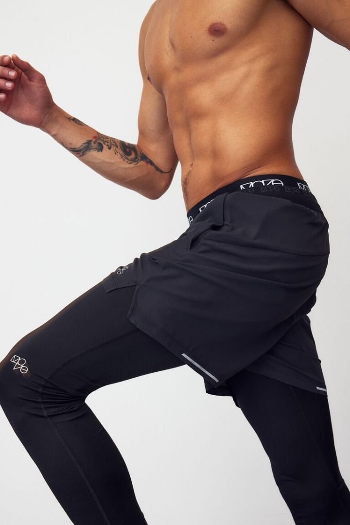 H&M Celana Legging Ketat Pria Running Sports Tights DryMove Hitam ...