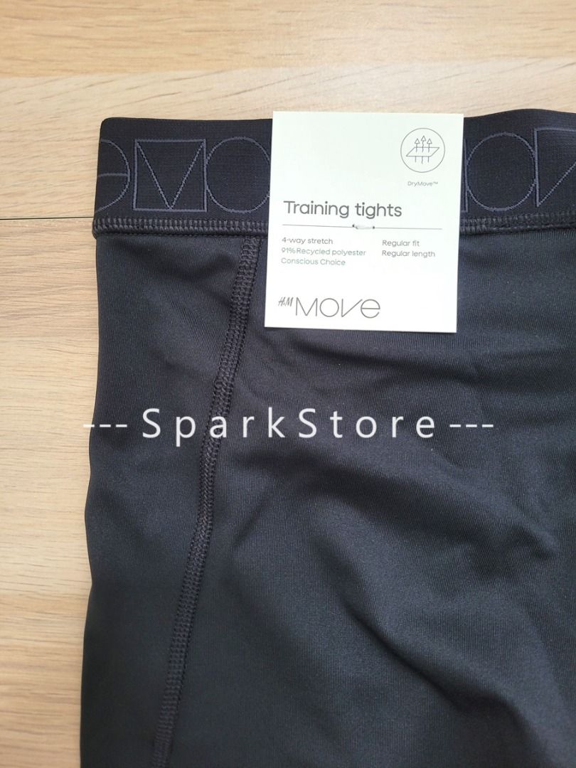 H&M Celana Legging Ketat Pria Running Sports Tights DryMove Hitam ...