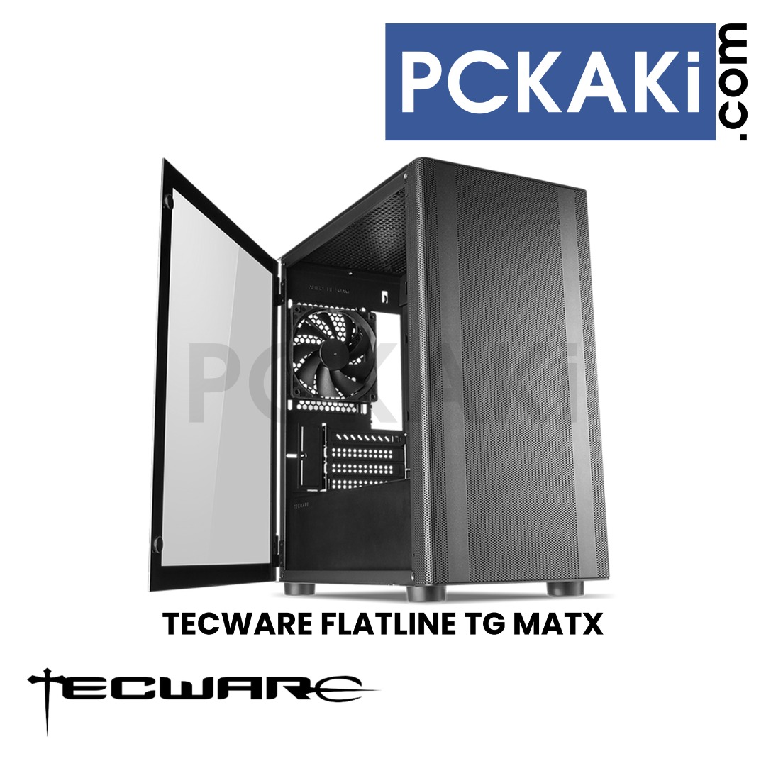 [IN STOCK] TECWARE FLATLINE TG BLACK HIGH AIRFLOW FULL MESH PANEL MATX ...