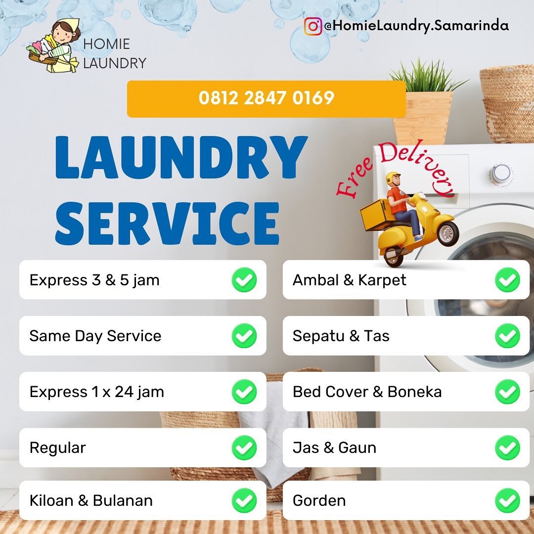 Jasa laundry Samarinda Free Antar Jemput - Homie Laundry Samarinda Wa ...