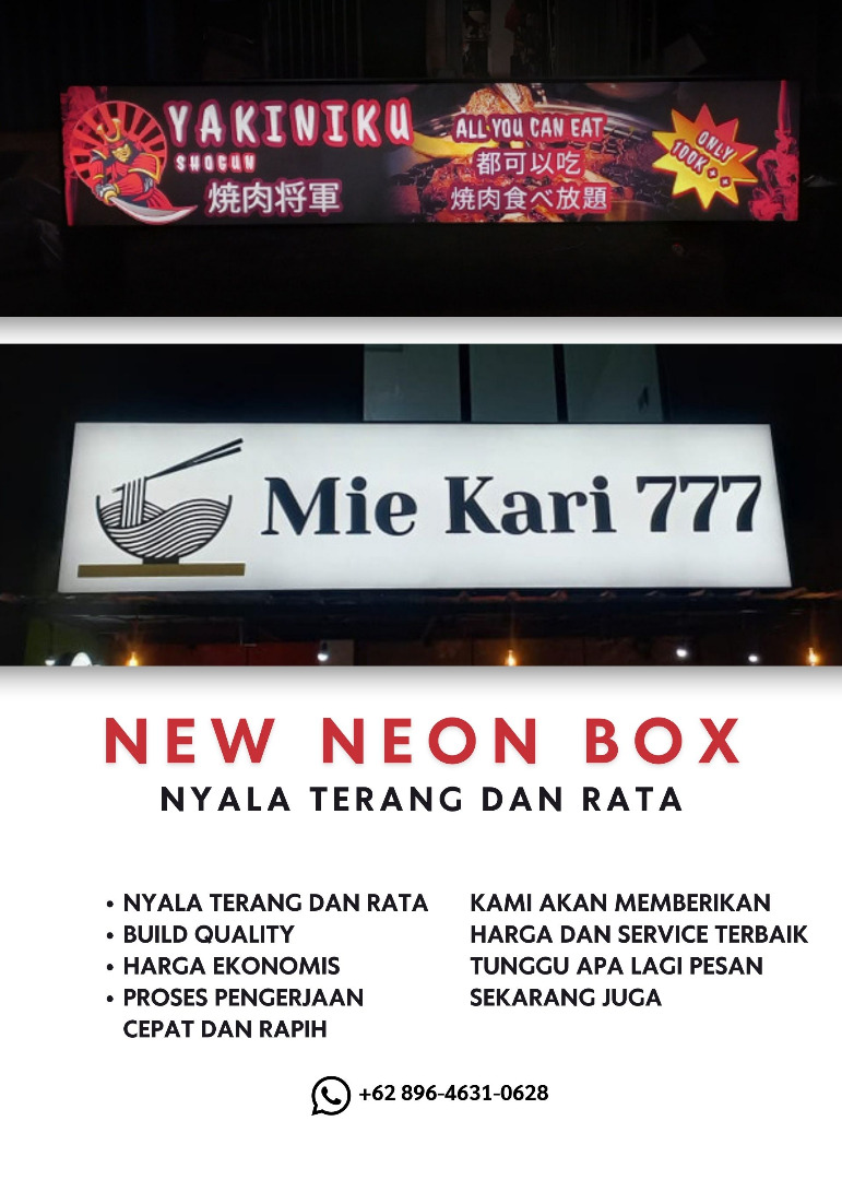 JASA PEMBUATAN NEON BOX NYALA TERANG DAN RATA, Jasa, Lainnya di Carousell