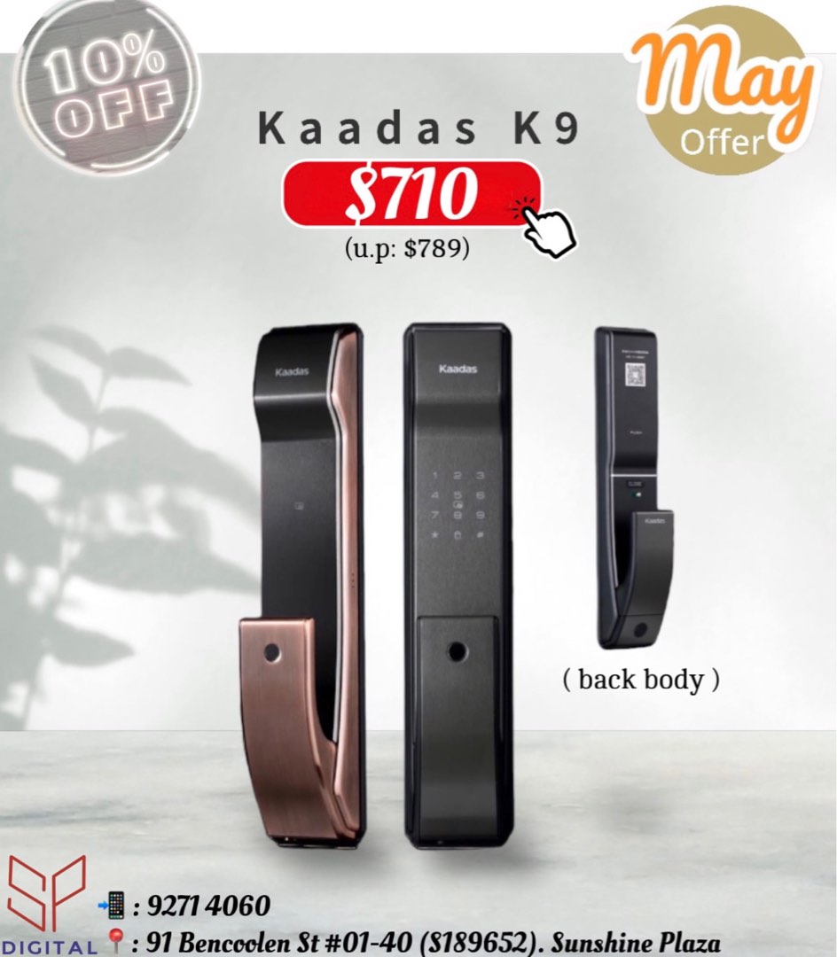 Kaadas Digital lock Kaadas K9 mortise lock on wooden door, Furniture & Home Living, Security ...
