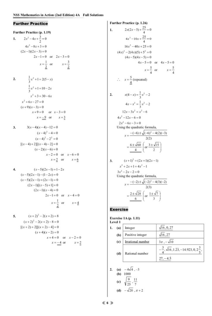 New Senior Secondary MATHEMATICS in Action Second Edition ans answer ...