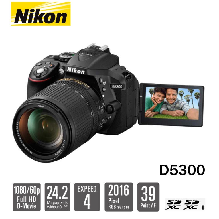 Nikon DSLR D5300 with kit lens 24mp wifi articulating screen good for ...