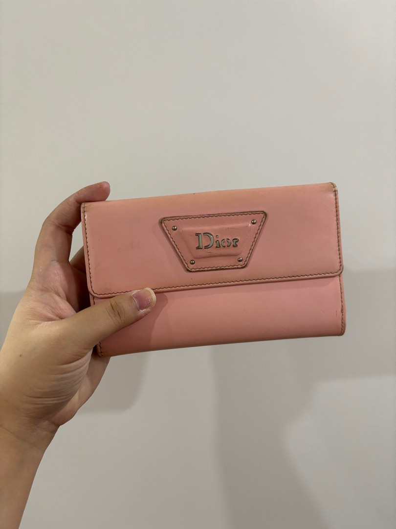 Pink Dior Wallet Authentic, Luxury, Bags & Wallets on Carousell