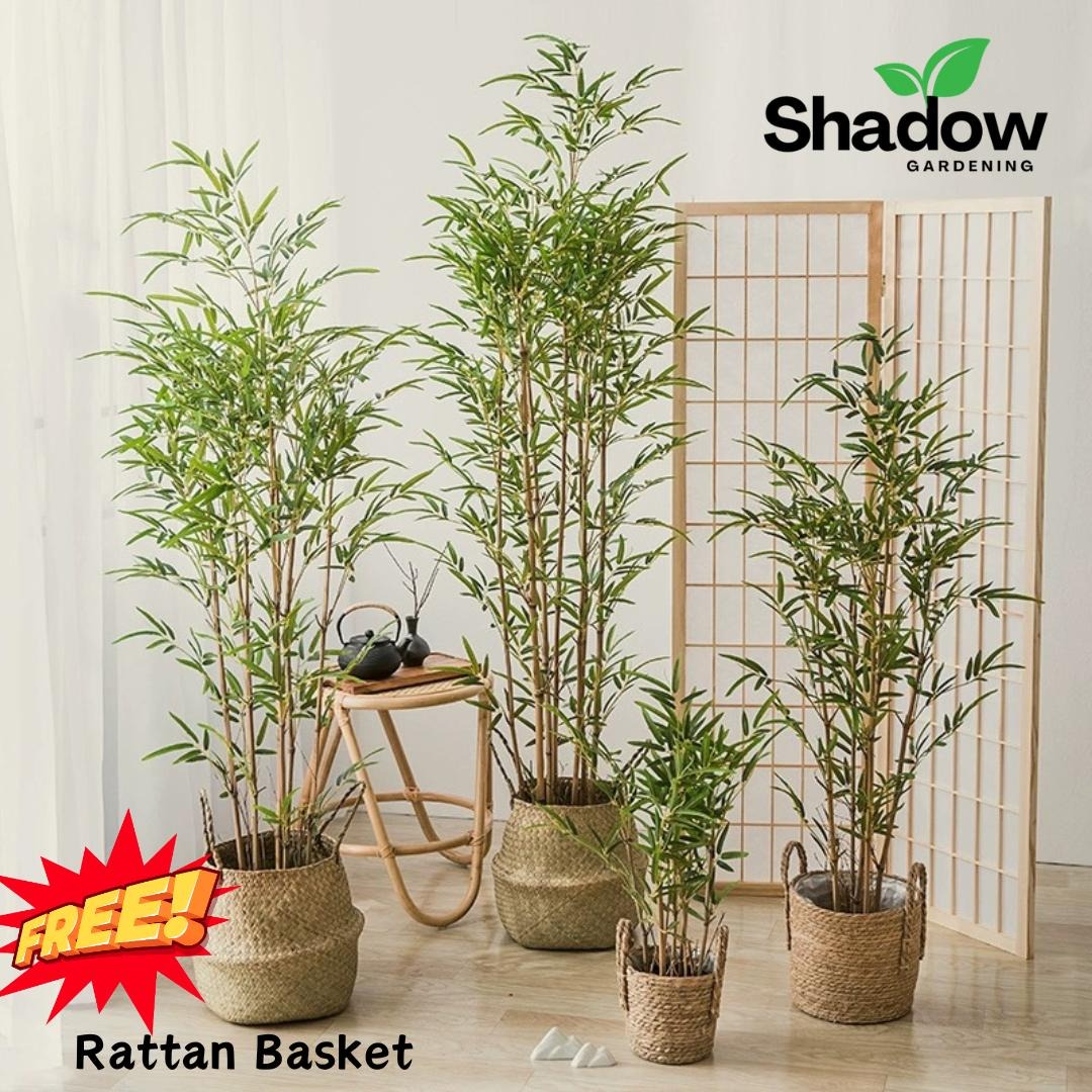 [SG SELLER]Artificial Bamboo Plants with Basket Faux Fake Bamboo Tree ...
