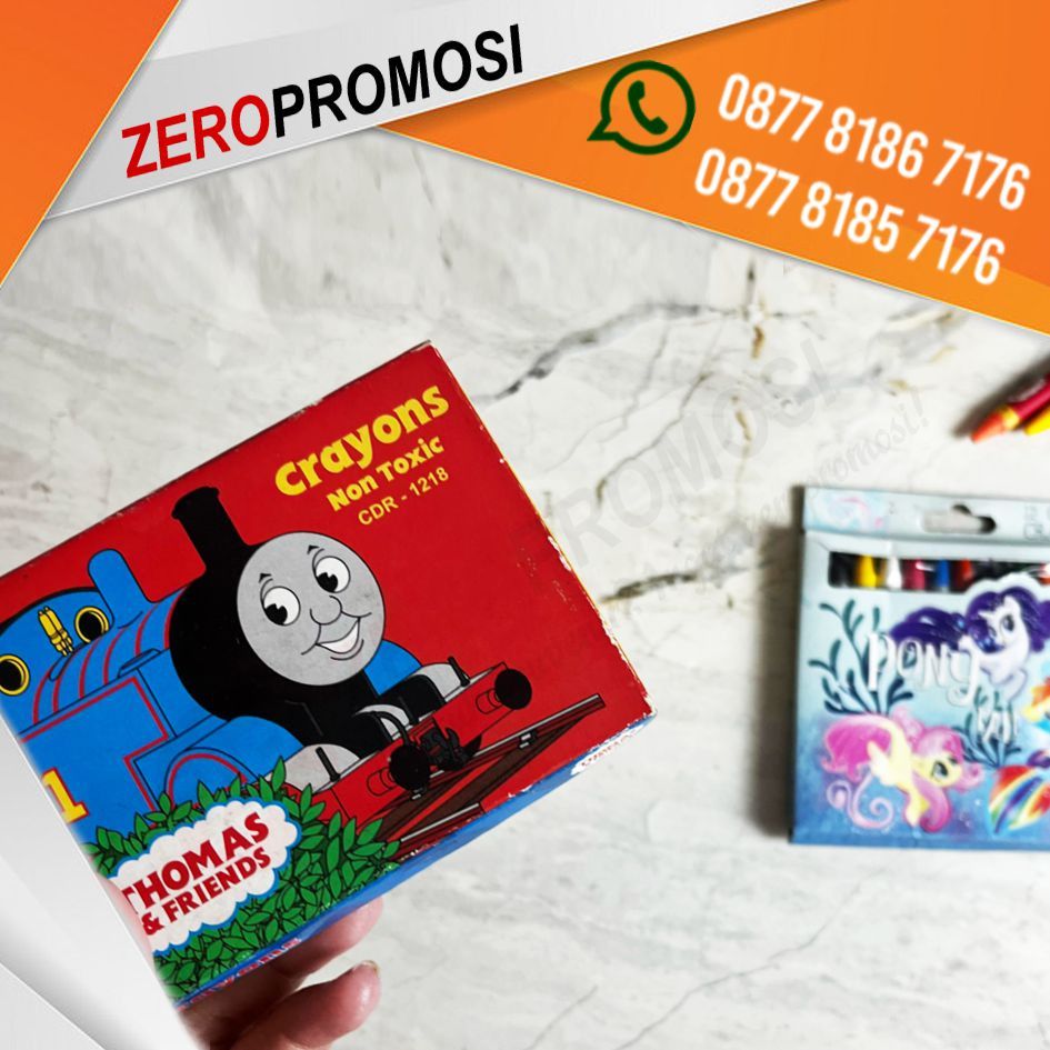 Souvenir Acara Anak Crayon Mini Custom Isi 12 Warna, Buku & Alat Tulis ...