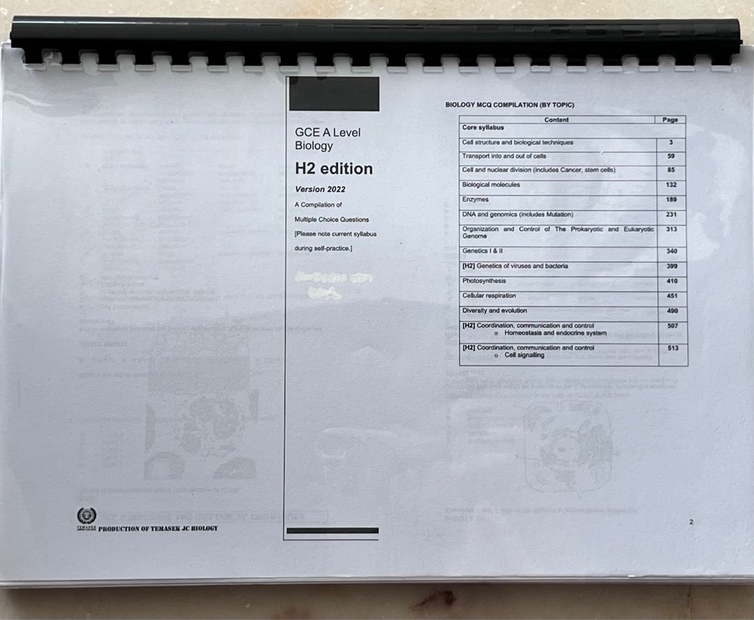TJC H2 Biology MCQ compilation, Hobbies & Toys, Books & Magazines ...