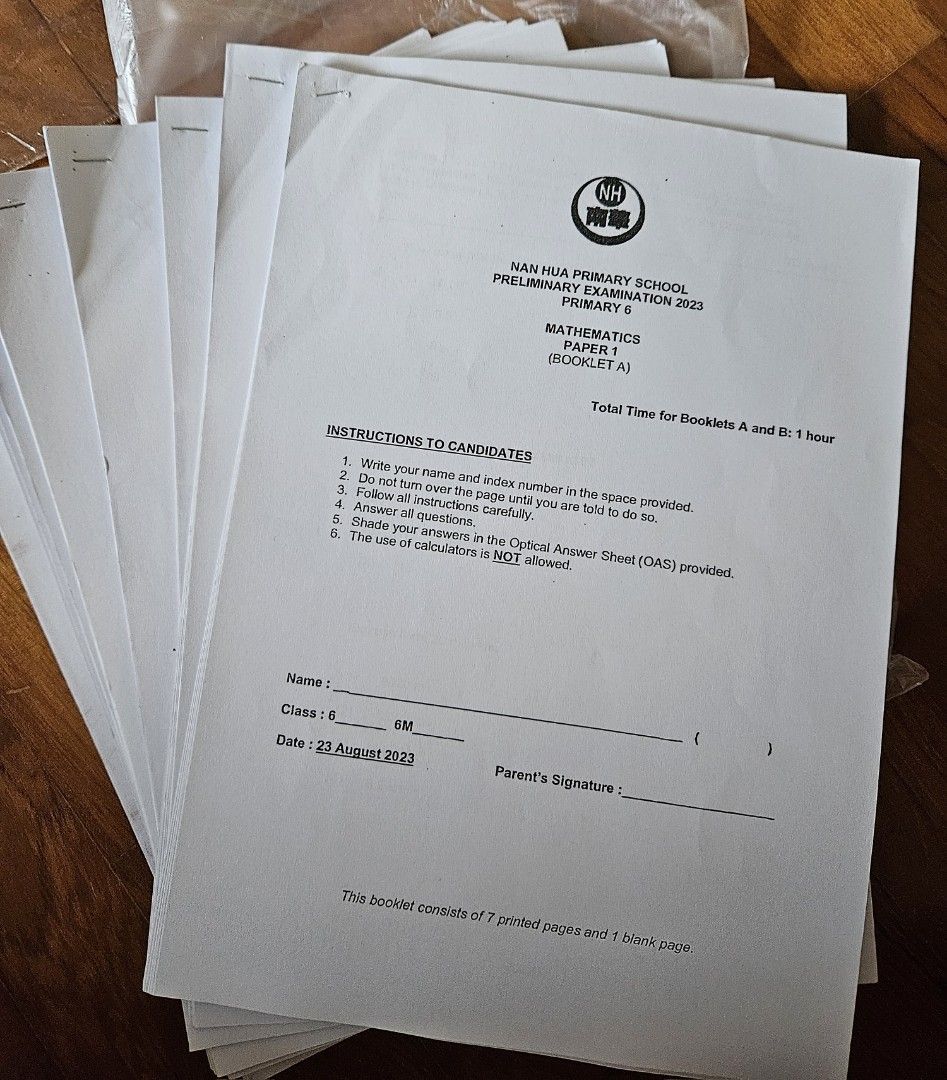 2023 primary 6 math preliminary exam papers, Hobbies & Toys, Books ...