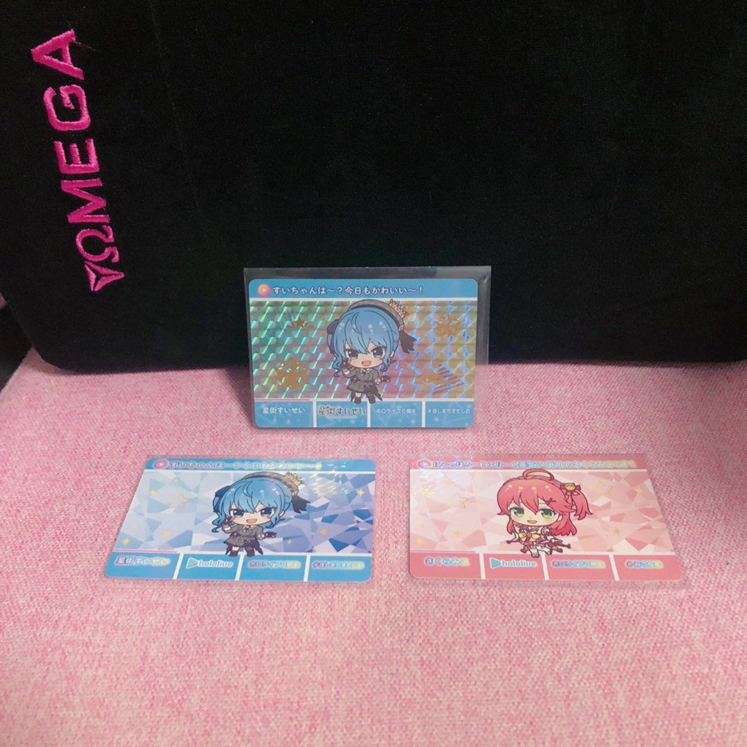[3 for $20] Hololive Carddass Chibi Suisei and Miko cards, Hobbies ...