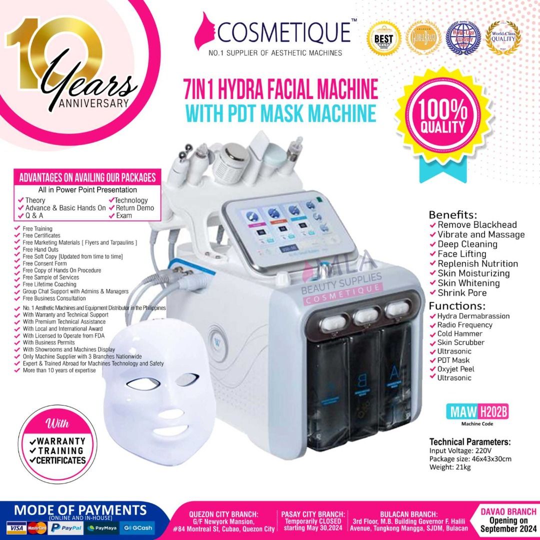 7 in 1 Hydra Facial Machine with PDT Mask, Beauty & Personal Care, Face, Face Care on Carousell
