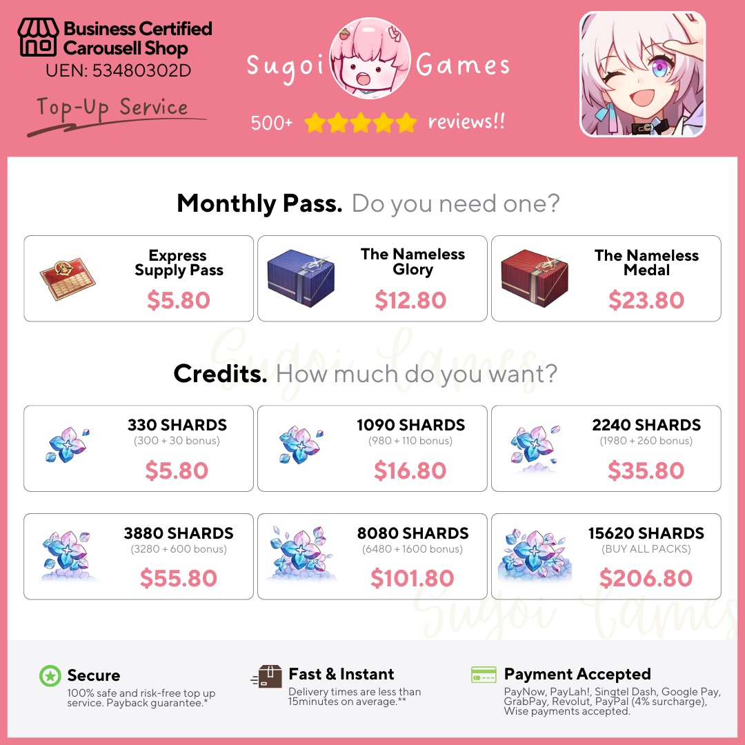 🌸 Honkai: Star Rail (HSR) UID Top-Up Service | Oneric Star Shards | UID ...