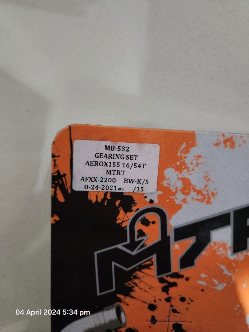 Aerox mtrt gearing set 16t/54, Motorcycles, Motorcycle Accessories on ...