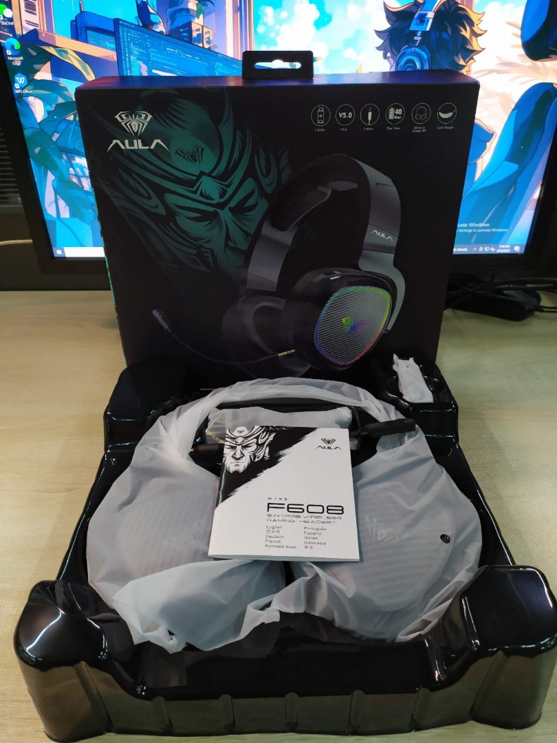 AULA Wind F608 Gaming Headphone, Audio, Headphones & Headsets on Carousell