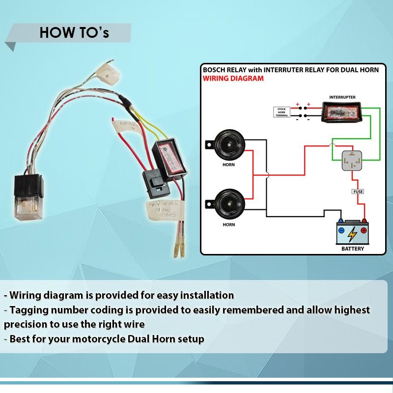 BOSCH UNIVERSAL RELAY with INTERRUPTER RELAY, BEST FOR MOTORCYCLE DUAL ...