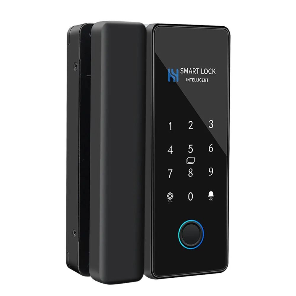 Electronic Digital Lock Fingerprint Glass Door Lock Bluetooth HAHA-Lock ...