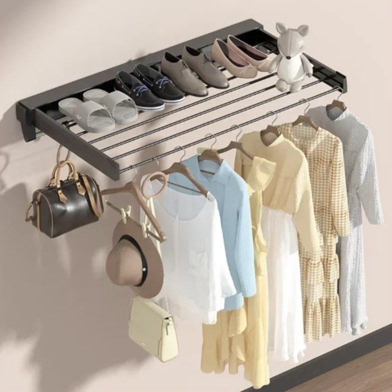 Foldable Clothes Drying Rack | Clothes Towel Bathroom Wall Mounted ...