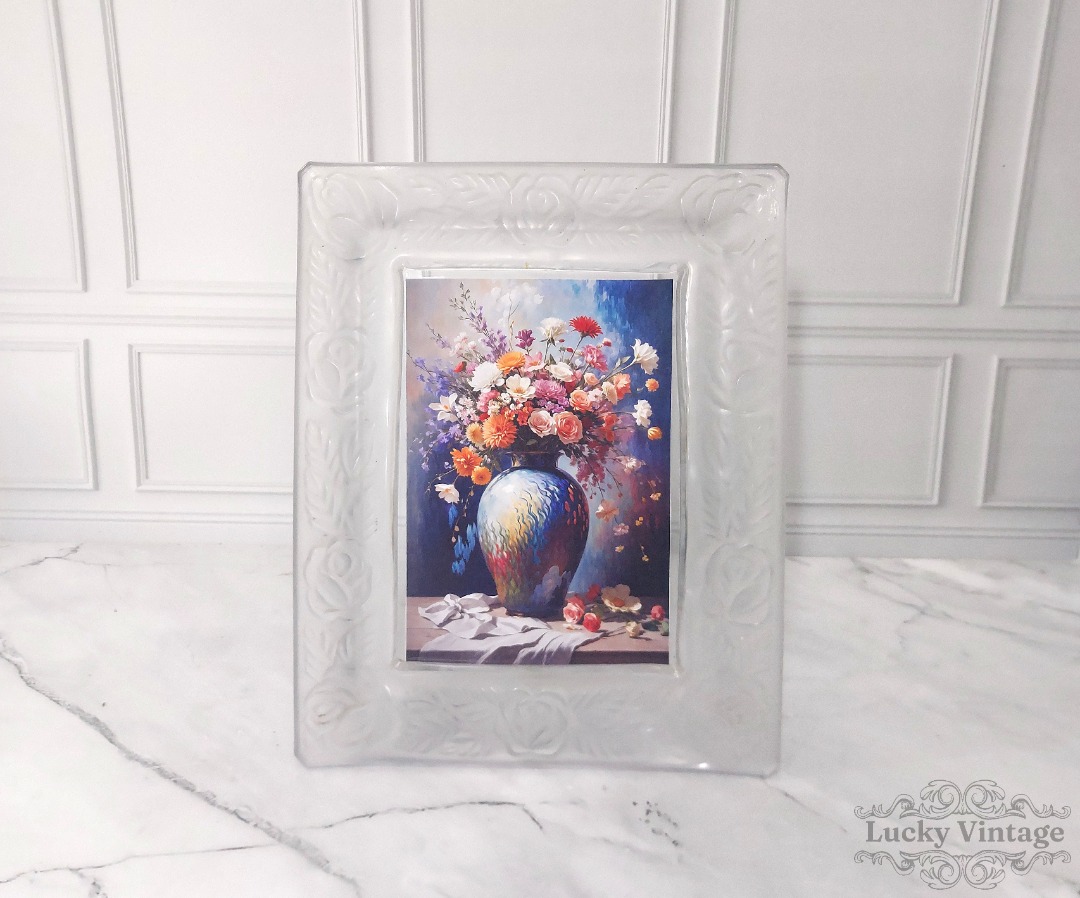 Frame Bunga Vintage Kristal Bening Foto - Flower Shaped Crystal Clear ...
