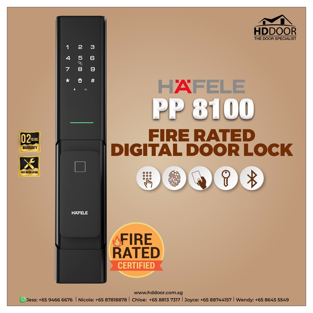 Hafele PP8100 Push-Pull Fire-Rated Digital Door Lock [ HDB, BTO, CONDO ...
