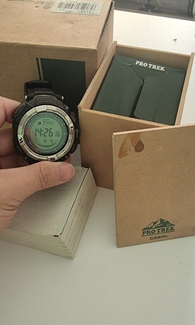 Jam Tangan Outdoor Casio ProTrek PRG 130 Pro Trek Triple Sensor Tenaga ...