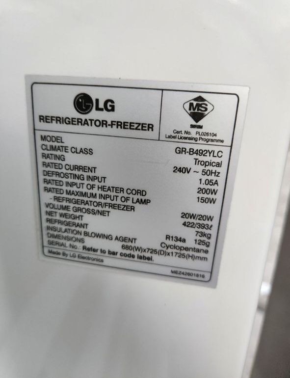 LG Refrigerator Freezer 422L, TV & Home Appliances, Kitchen Appliances, Refrigerators & Freezers ...