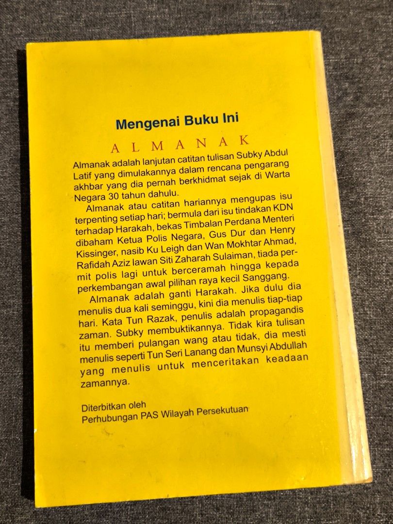 Mula Mula Harakah Kina Almanak Buku Book Subky Abdul Latif Cetakan ...