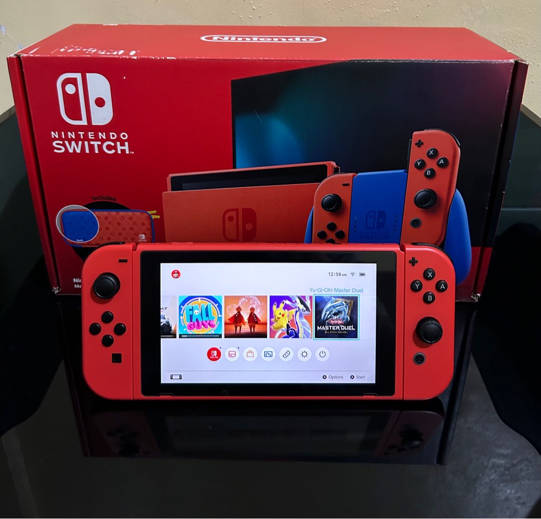 Nintendo Switch V2 Mario edition with Games, Video Gaming, Video Game ...