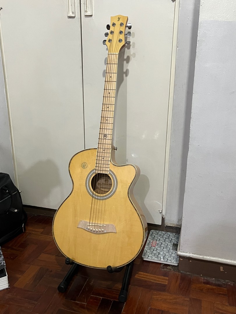RJ Professional Acoustic Guitar (w/ EQ and Tuner) with bag. FREE: Capo ...