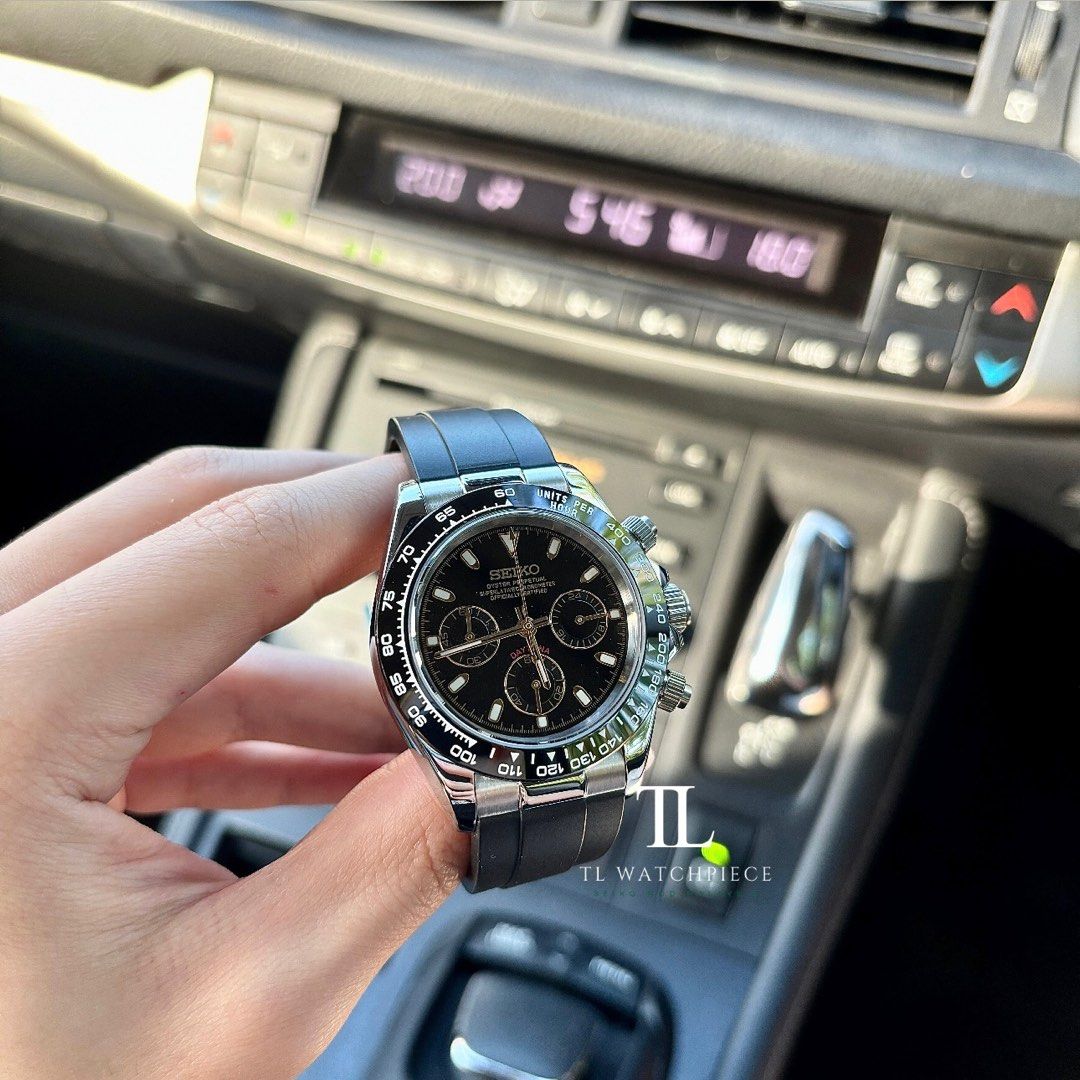 Seiko Mod x Daytona Gold or Rose Gold Series Rainbow Dial Meteorite ...