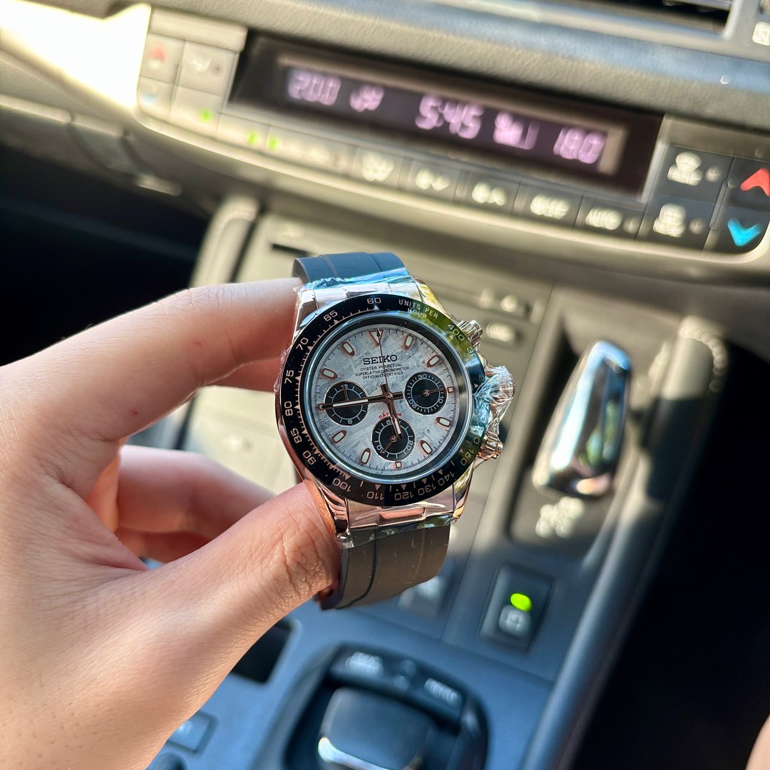 Seiko Mod x Daytona Gold or Rose Gold Series Rainbow Dial Meteorite ...