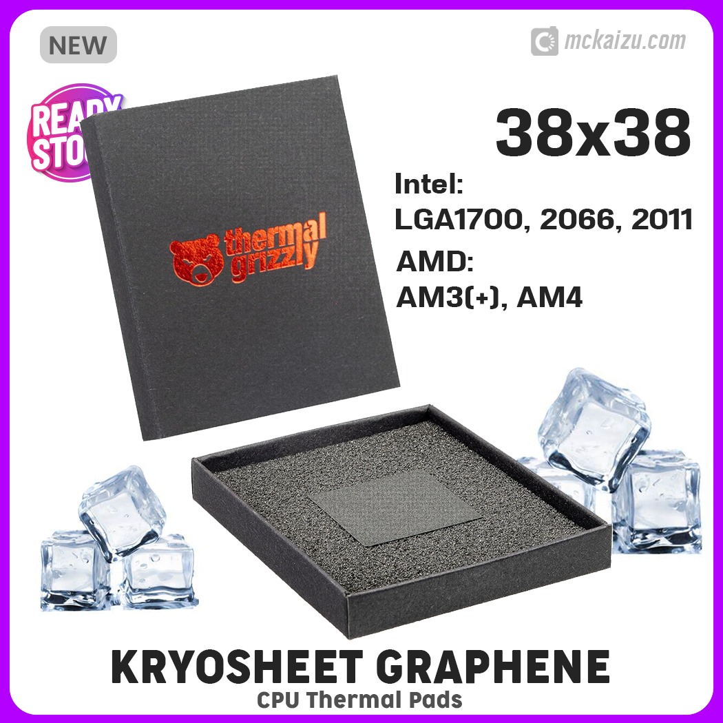 THERMAL GRIZZLY KryoSheet Graphene Thermal Pad for CPU/GPU 38 X 38 MM ...