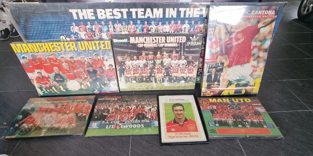 Vintage 1990s MANCHESTER UNITED MU Poster Framed Rare, Hobbies & Toys ...