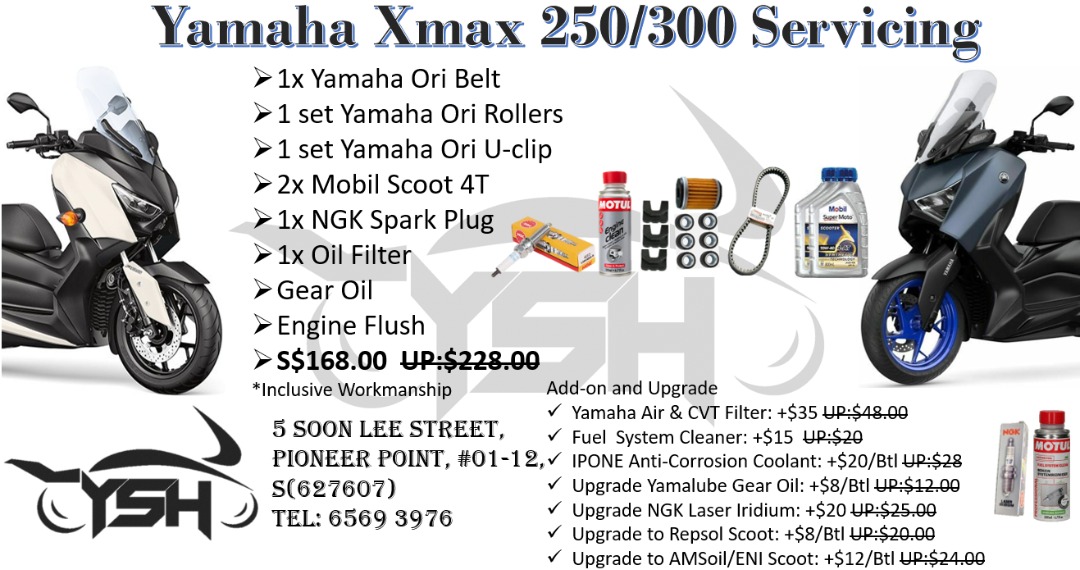 Yamaha XMAX 300 Servicing Package, Motorcycles, Motorcycle Accessories ...