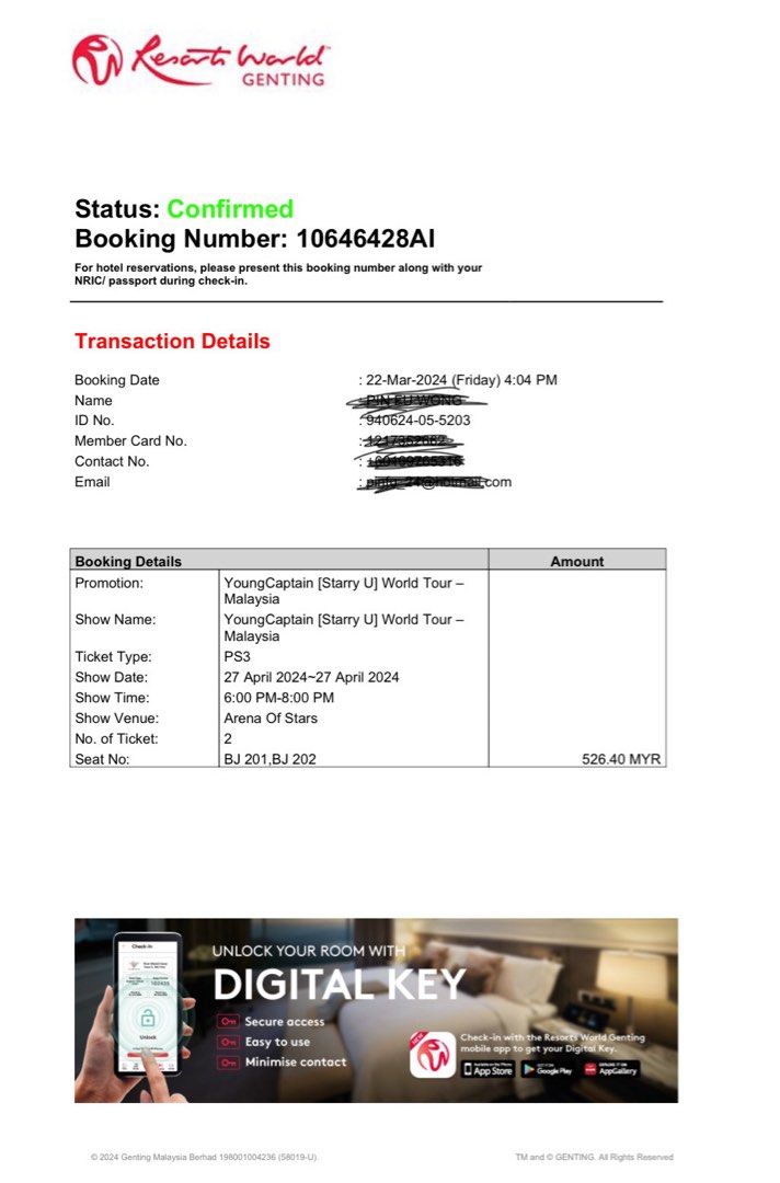 young captain malaysia genting concert 2024, Tickets & Vouchers, Event ...