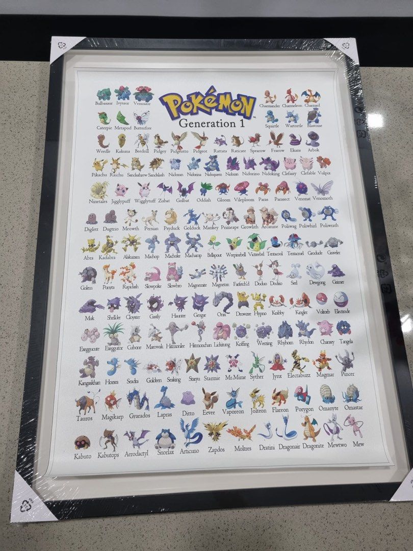 50x70 Pokemon Generation 1 poster, 151 Pokemon, home design frame not ...