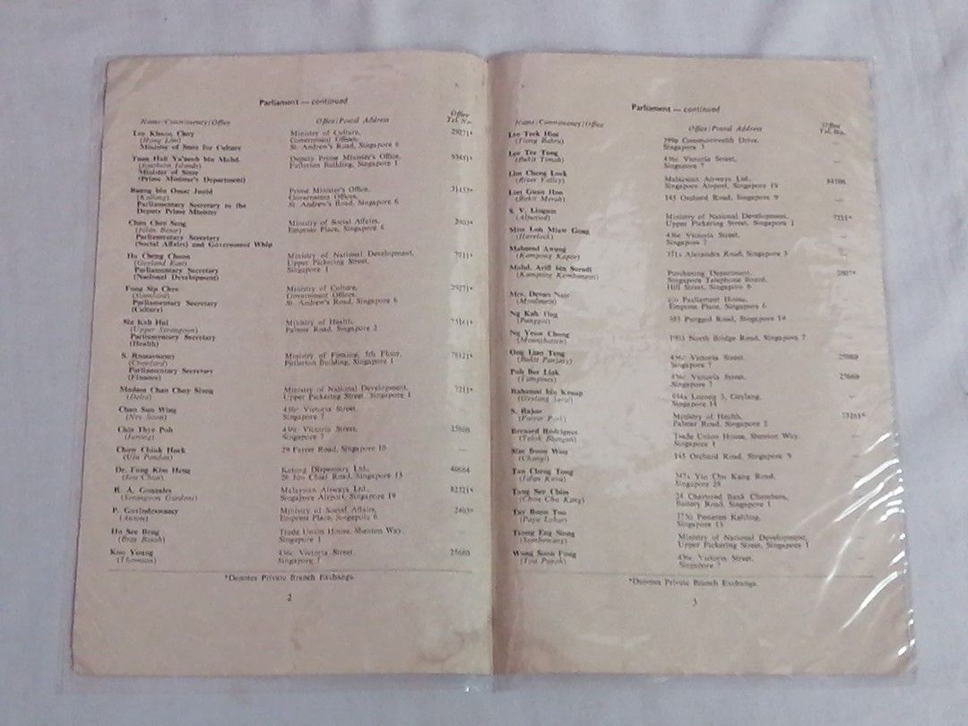 新加坡政府指南 Singapore Government Directory 1965, Hobbies & Toys ...